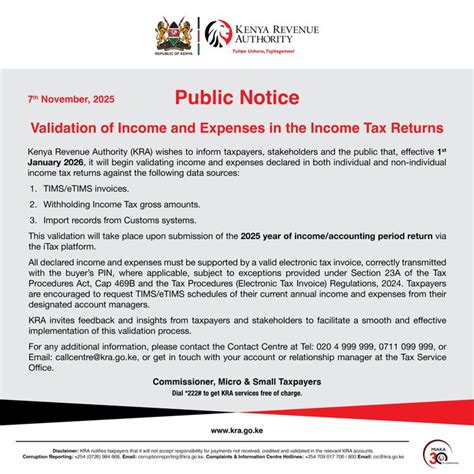 Kra To Verify Tax Returns Using Etims And Customs Data From 2026