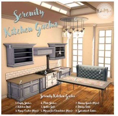 Second Life Marketplace Chimia Serenity Dining Bench Rare Gacha
