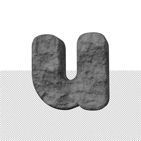 Premium Psd Letter U Stone Text Effect 3d Render