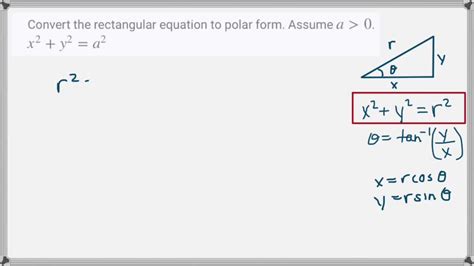 Solved Convert The Rectangular Equation To Polar Form Assume A 0 X 2 Y 2 A 2