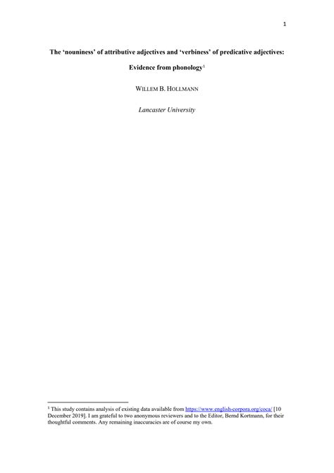 Solution The Nouniness Of Attributive Adjectives Studypool