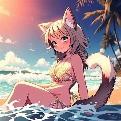 A Cute Furry Cat Girl In Furryai