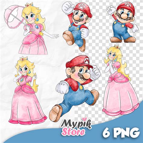 Kit Digital Super Mario E Princesa Aquarela