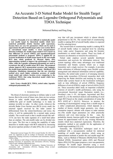 Pdf An Accurate 3 D Netted Radar Model For Stealth Target Detection