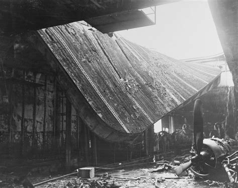 Wrecked Elevator On Uss Bunker Hill Cv 17