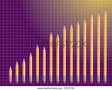 Pencil Bar Graph Showing Growth Stock Vector Royalty Free 3313726