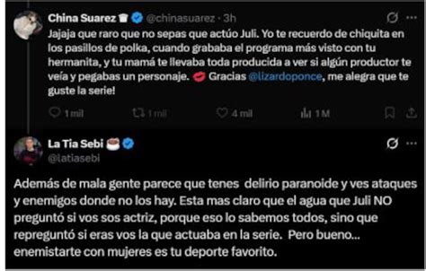 Lizardo Ponce Le Sacó Las Garras A China Suárez Tras Su Pelea Con Juli Poggio Con La Cantidad