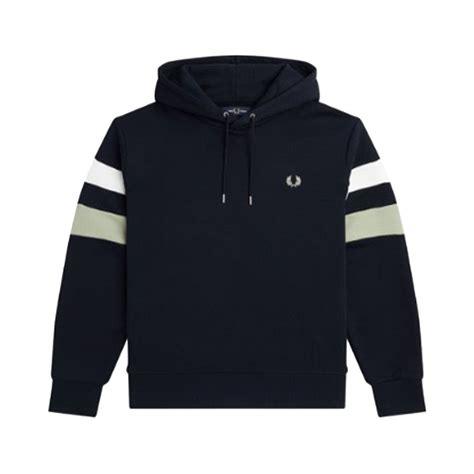 Fred Perry Felpa Con Cappuccio Bicol Blu Uomo Acquista Online Su
