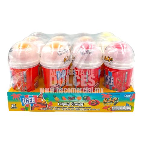 Bondy Rollips Icee Tropical Paquete Con 12 Piezas Caja Con 24 Paquetes 24 12pzs Dulcerías Y