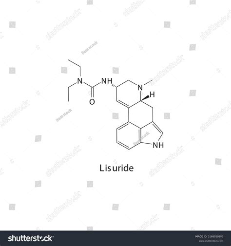 Lisuride Molecule Flat Skeletal Structure Ergot Stock Vector Royalty