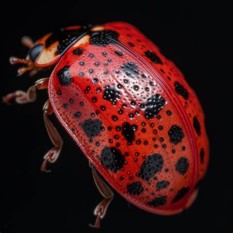 Ai Generated A Macro Shot Of A Ladybugs Spotted Shell Highlighting