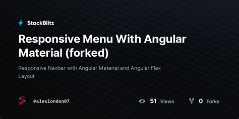 Responsive Menu With Angular Material Forked Stackblitz