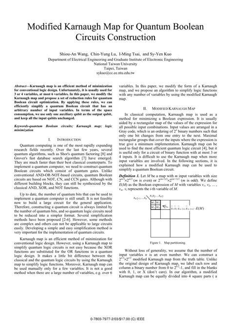 pdf modified karnaugh map for quantum boolean circuits construction