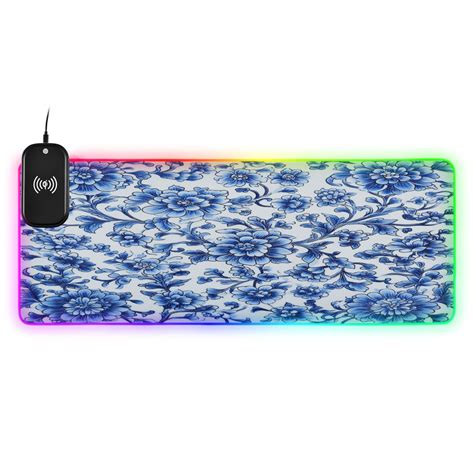 Blue And White Porcelain Large Rgb Gaming Mouse Pad With Fast Wireless