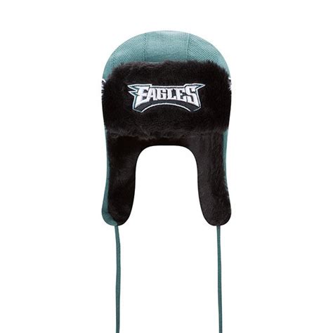 Philadelphia Eagles New Era Nfl Helmet Head Trapper Knit Hat Black