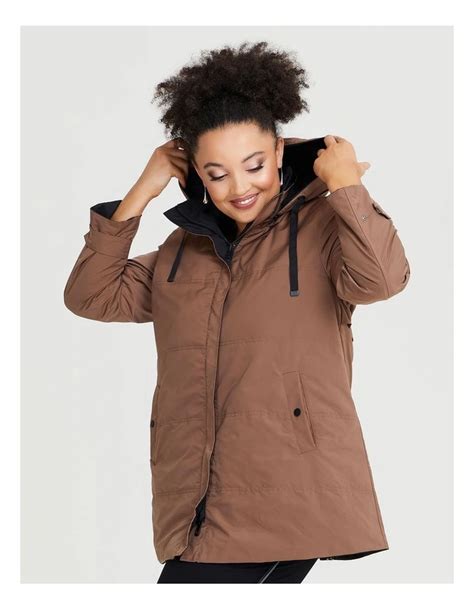 Taking Shape Reversible Element Puffer Jacket In Brown Myer
