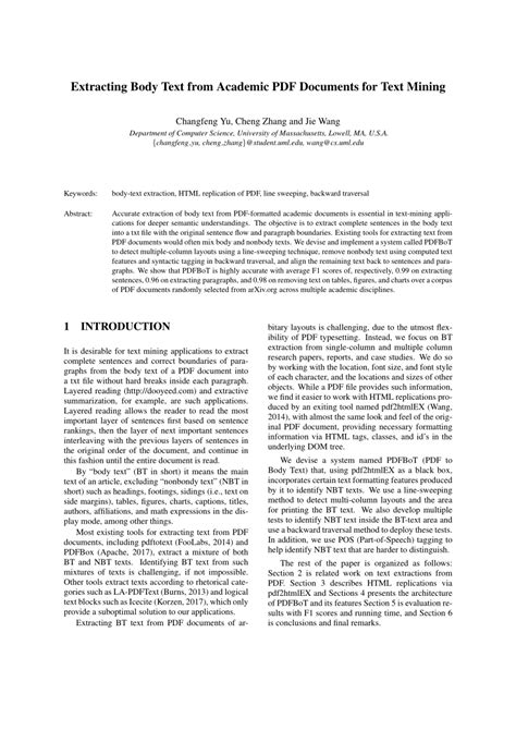 pdf extracting body text from academic pdf documents for text mining