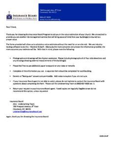 CoreLogic Marshall Swift Valuation Request Form Insurance Board
