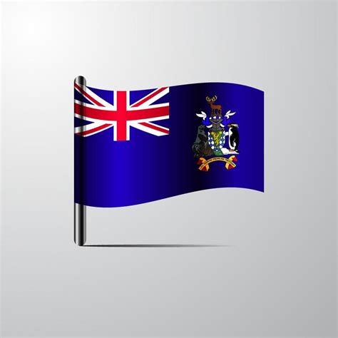 South Georgia Waving Shiny Flag Design Vector 14238609 Vector Art At