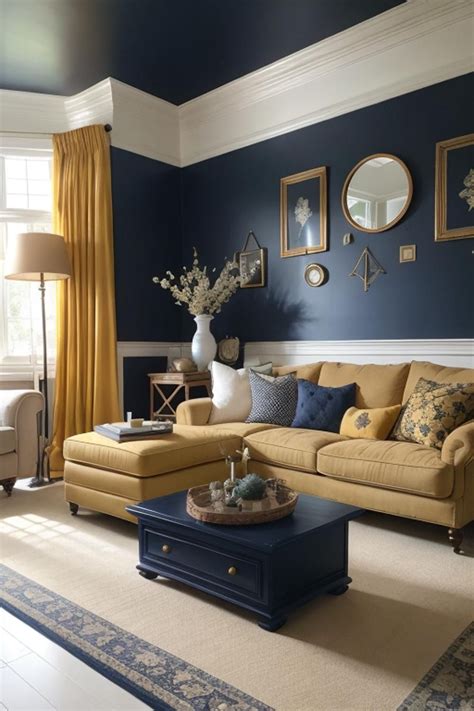 Chic Blue Couch And Coffee Table Set In Stylish Living Room With Colorful