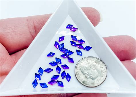 3x5mm Purple Blue Magic Rhombus Diamond Shape Shaped Flatback Flat Back
