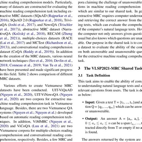 benchmark of existing reading comprehension datasets including uit