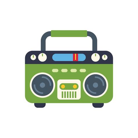 Green Retro Boombox Blasting Music And Sound 77517115 Vector Art At