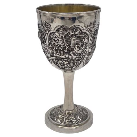Antique Chinese Export Silver Goblet At 1stdibs