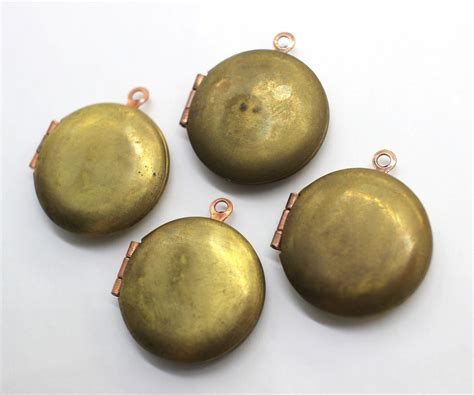 Tiny Vintage Brass Lockets 20mm Etsy