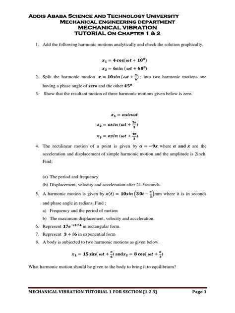 Tutorial 1 And 2 Aastu Pdf Technology And Engineering