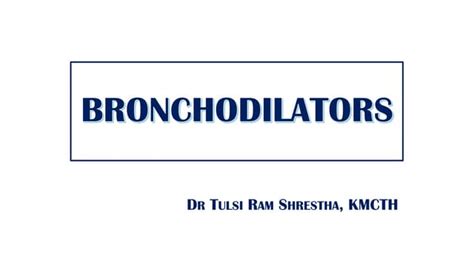 Bronchodilators Pdf