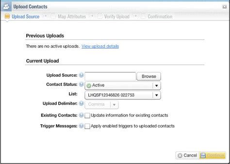 Uploading An Existing Mailing List Lyris Hq Interface