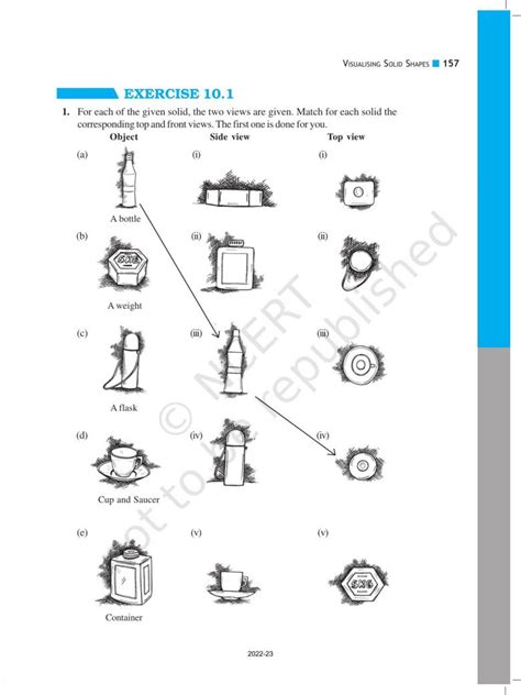 ncert book for class 8 maths chapter 10 visualizing solid