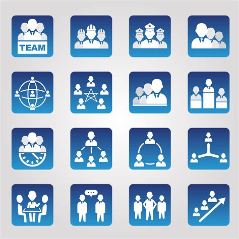 Set Of 16 Square Human Resource Icons 1220550 Vector Art At Vecteezy