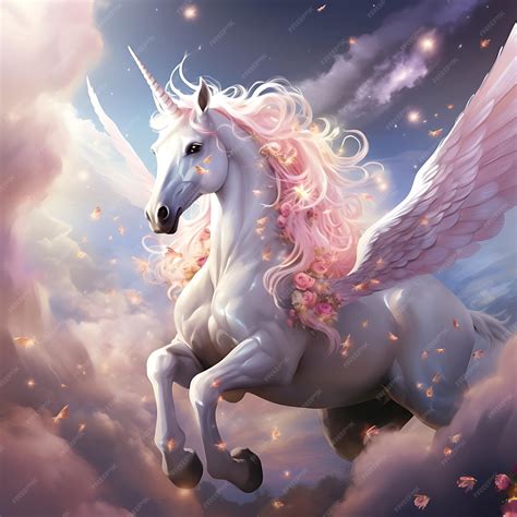 Premium Photo Vector Illustration Cute Fairy And Rainbow Unicorn