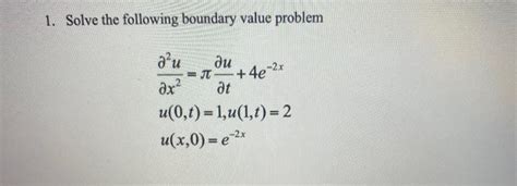 Solved Solve The Following Boundary Value Problem Chegg