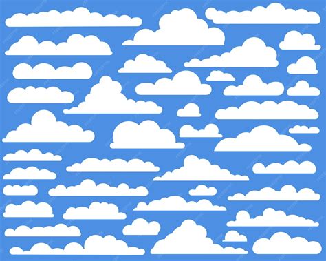 Premium Vector Half Cloud In The Sky Abstract White Cloud Set