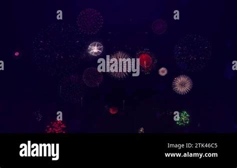 Colourful Shining Fireworks With Bokeh Lights Fireworks Are Glowing In
