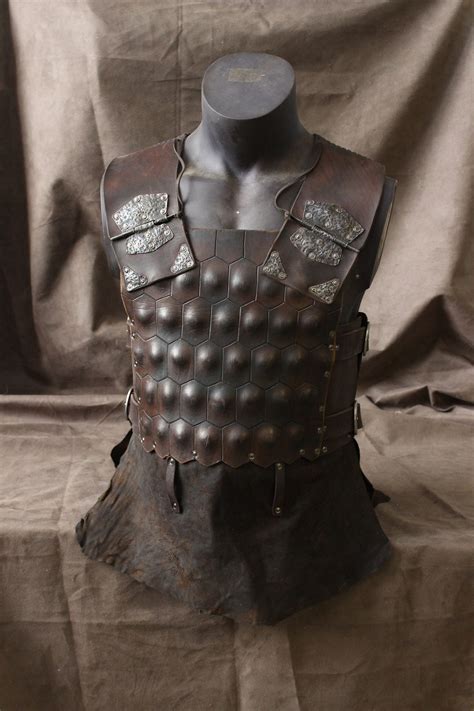 Viking Larp Leather Armor With Brass Sokolarmory