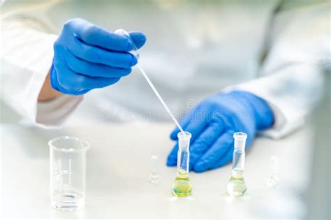 Biochemical Test In The Laboratory A Substance In A Glass Test Tube