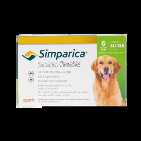 Simparica Chewable Tablet For Dogs 80mg Kama Pet Shop