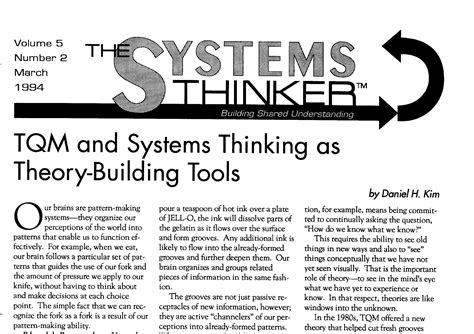 The Systems Thinker Tqm Implementation An Uphill Battle Pdf An