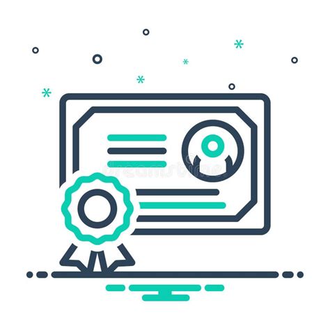 Mix Icon For Certificate Qualification And Document Stock Illustration