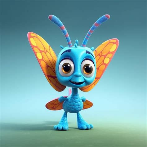 Premium Ai Image A Blue Bug With Wings That Says Bug On It