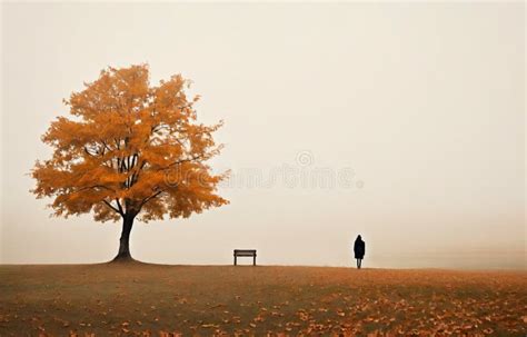 Autumn Solitude A Meditative Moment In Nature Stock Illustration