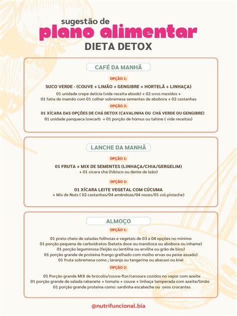 Cardápio Detox Vegano Semanal Pdf Alimentos Culinária Vegana