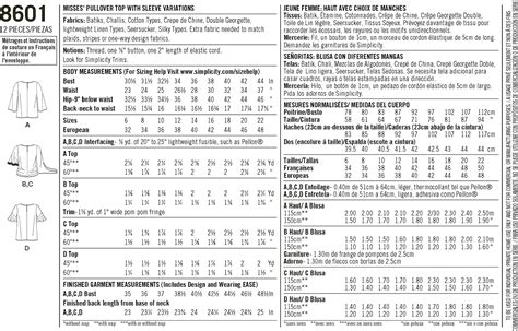 Simplicity Pattern 8601 Womens Pullover Tops Patterns And Plains