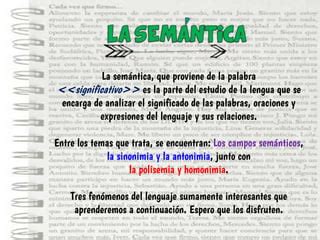 Las Palabras Y Sus Relaciones Semánticas Pptx