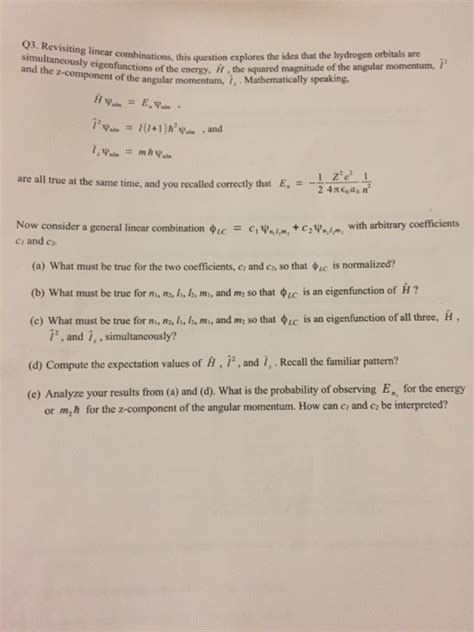 Solved Revisiting Linear Combinations This Question