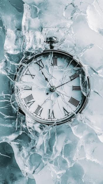 Frozen Echo Clock Premium Ai Generated Image